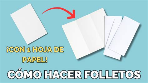 Cómo hacer folletos con una hoja de papel YouTube