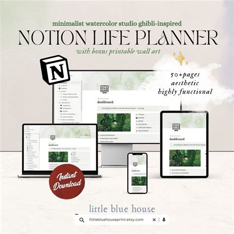 Minimalist Studio Ghibli Inspired Notion Ultimate Life Planner