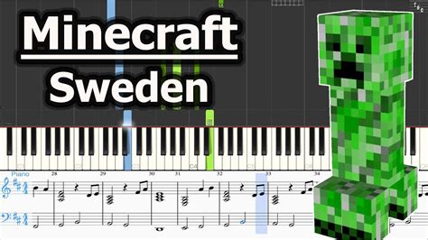 Minecraft Sweden C418 Piano Tutorial Synthesia Sheet Music