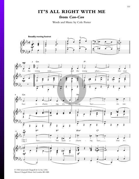 Its All Right With Me Di Cole Porter Spartiti Per Pianoforte OKTAV
