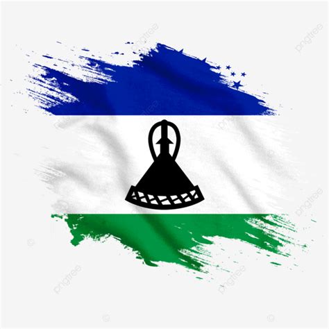 Lesotho New Watercolor Flag Brush Lesotho Flag Lesotho Day PNG