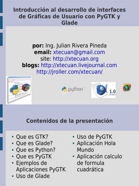 introducción al desarrollo de interfaces de gráficas de usuario con pygtk y glade pdf python