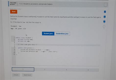 Solved CHALLENGE ACTIVITY Start Define The Student Class S Chegg