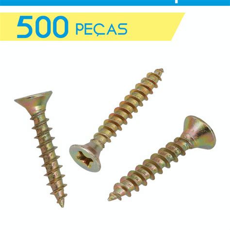 Parafusos Madeira Philips 3 5x20 Mm Caixa 500 Peças Jomarca Leroy Merlin