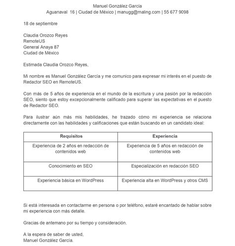 5 ejemplos de cartas de presentación laboral y cómo hacer la tuya 2024