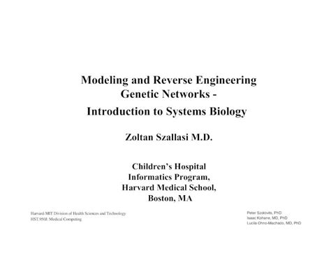 pdf modeling and reverse engineering genetic networks · the principle of reverse