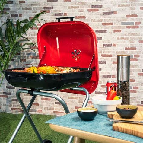 Kekai Barbecue au Charbon Pliable à Roulettes en Acier Kekai Flathead