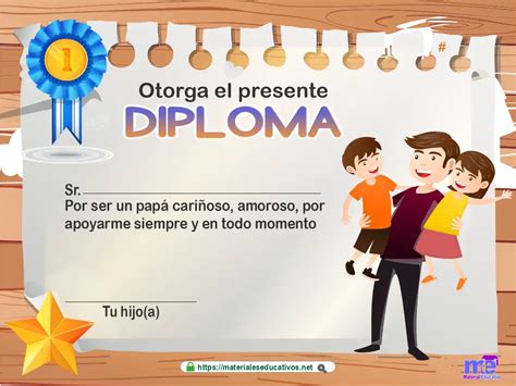 Diplomas D A Del Padre Modelo Editable En Ppt Materiales Educativos