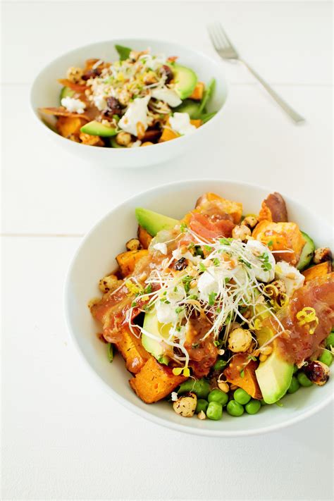 Salade Met Zoete Aardappel Avocado Geitenkaas Bacon Noten Culy