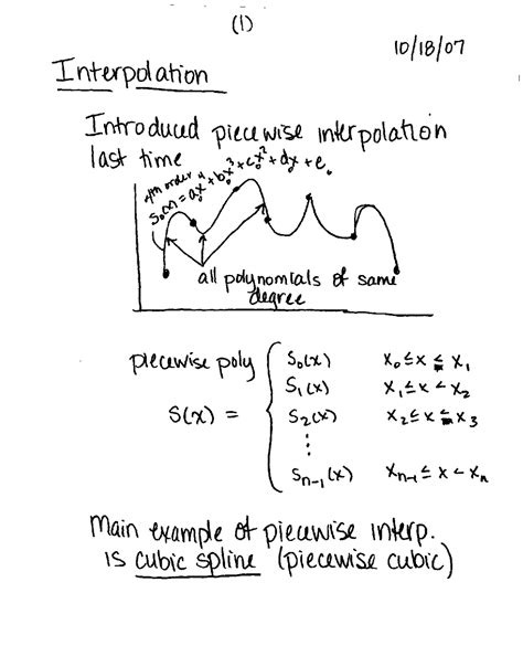 interpolation in introduction numerical analysis handwritten notes math 441 docsity