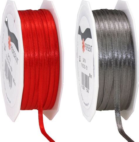 Cadeaulint Sierlint Pakket Antraciet Rood Mm X Meter Hobby