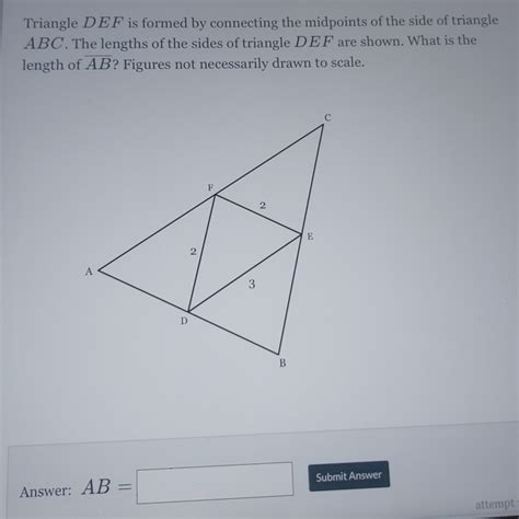 solved triangle def is formed by connecting the midpoints of the side of triangle abc the