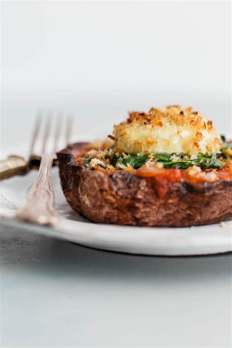 Stuffed Portobello Mushrooms With Crispy Goat Cheese A Beautiful Plate