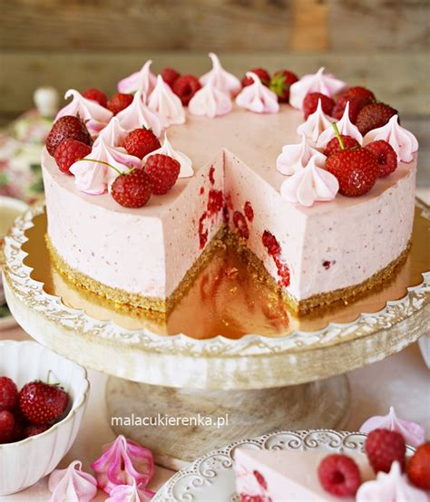 Prosty Tort Bez Pieczenia Truskawkowy Z Malinami Ma A Cukierenka