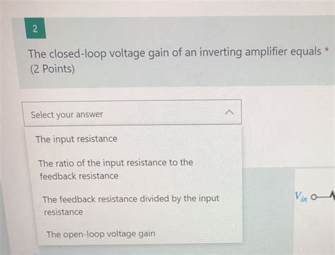 Solved The Closed Loop Voltage Gain Of An Inverting Chegg