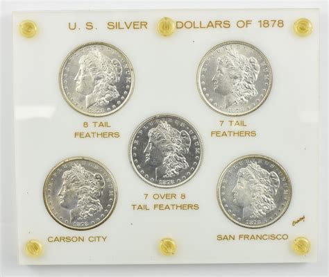 Lot 5 1878 Morgan Silver Dollars 8TF 7TF 7 8TF CC S Variety Set