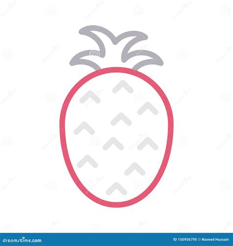 Linha De Cor Fina cone Do Fruto Do Vetor Ilustração do Vetor