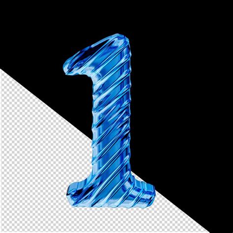 Premium PSD Ribbed Blue Ice Symbol Number 1