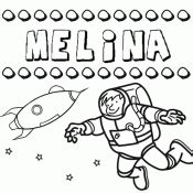 Dibujo Del Nombre Melina Para Colorear Pintar E Imprimir