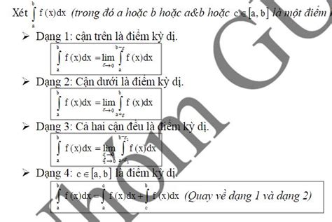 Các công thức tính tích phân thường xuyên có trong thi đại học Gia Sư