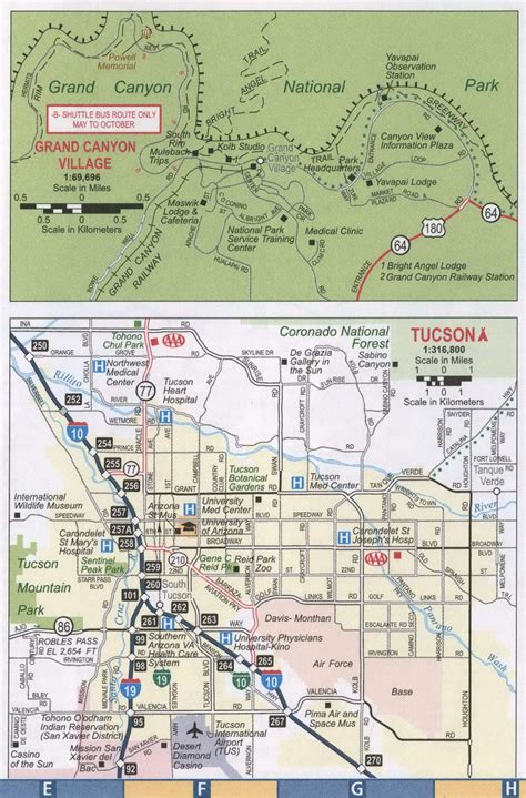 Tucson City Map Az Free Printable Map Of Tucson City Arizona State In Pdf