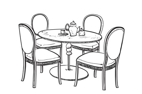 How To Draw A Round Table With Chairs DRAWINGS OF LOVE