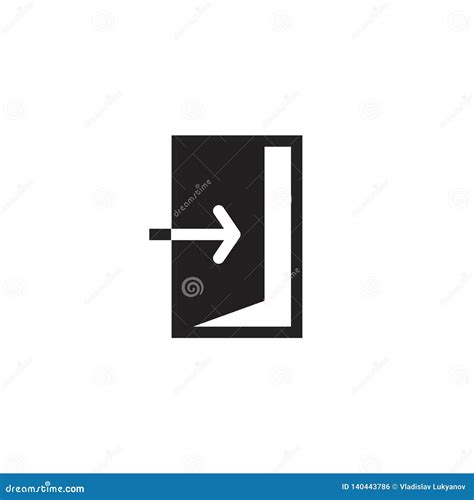 El Vector De La Muestra Del Icono De La Salida Puerta Abierta Blanco Y
