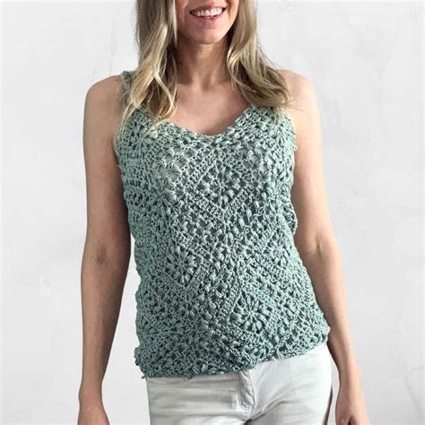 Tulip Square Tank Top Free Granny Square Crochet Pattern Wilmade