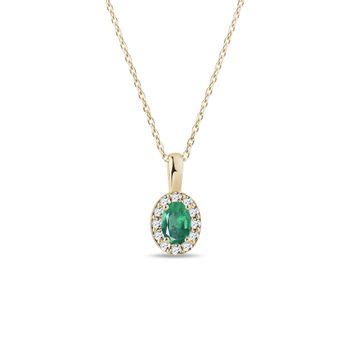 Halo Halskette Mit Smaragd Und Diamanten In Gelbgold Klenota