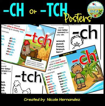 Spellings Of Ch Sound Posters Ch Vs Tch TPT