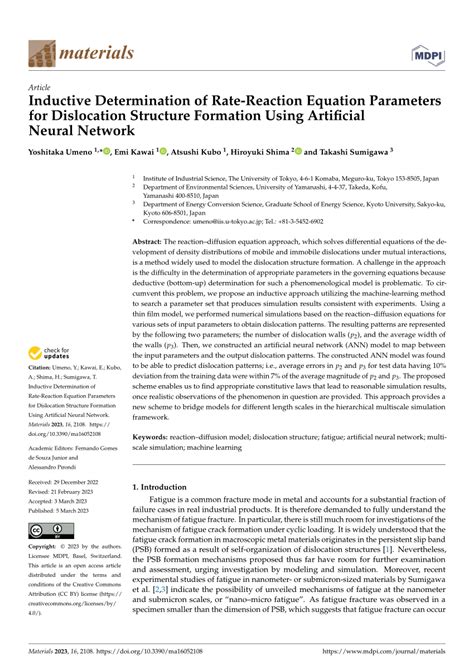pdf inductive determination of rate reaction equation parameters for dislocation structure