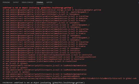 fetcherror undefined is not an object evaluating globalthis localstorage getitem · issue