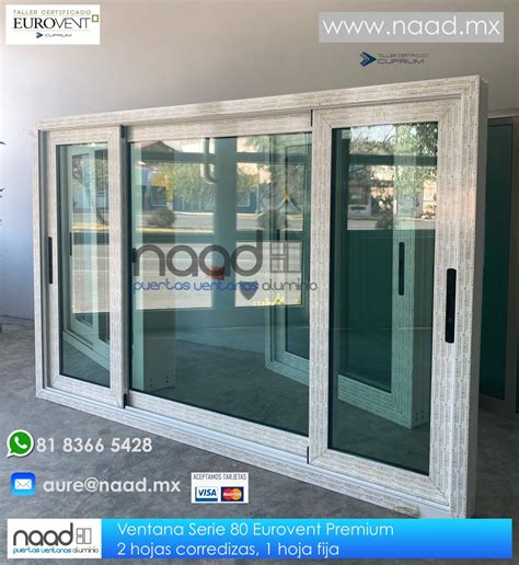 Ventana De Aluminio Serie 80 Premium 3 Hojas NAAD