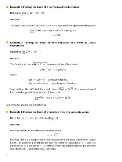 lesson limits by direct substitution nagwa