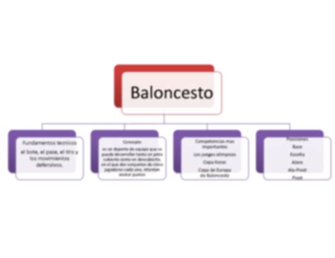 Familiar pizarra Antología mapa conceptual baloncesto Artístico