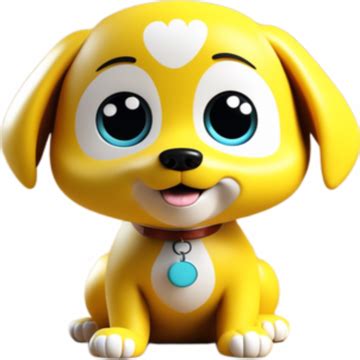 Perro Lindo Amarillo Estilo De Dibujos Animados En D Png Lindo Perro