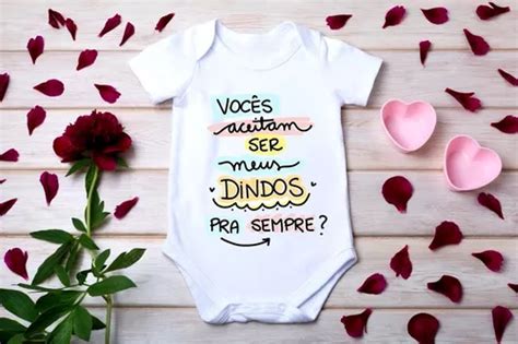 Body Bebe Convite Vocês Aceitam Ser Meus Dindos Padrinhos