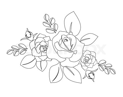 Bouquet Of Roses Vector Silhouette Stock Vector Colourbox