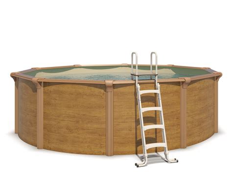 Piscine hors sol acier ronde Ø 4 55 x 1 32 m aspect bois OSMOSE Leroy