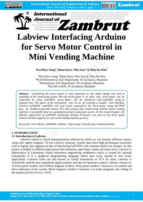 PDF Labview Interfacing Arduino For Servo Motor Control In AC