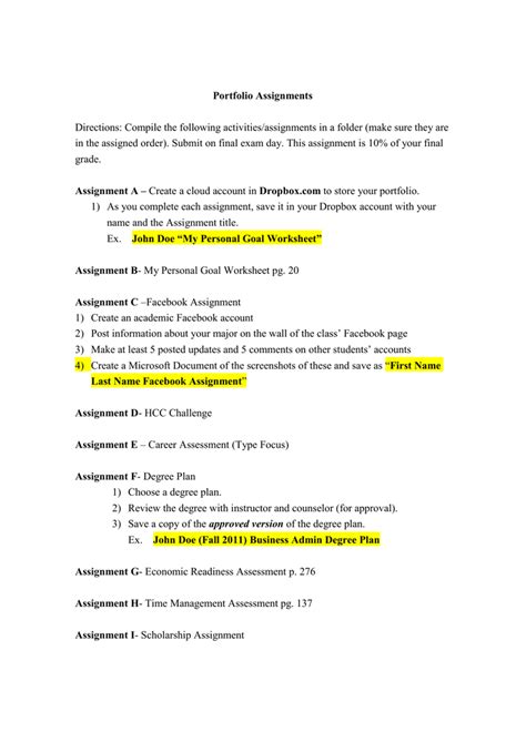 portfolio assignment doc