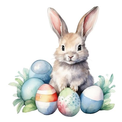 Coelhinho Da Páscoa Em Aquarela Ovos De Páscoa PNG Coelho Coelho