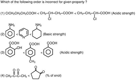 Which Of The Following Order Is Incorrect Given Property 1