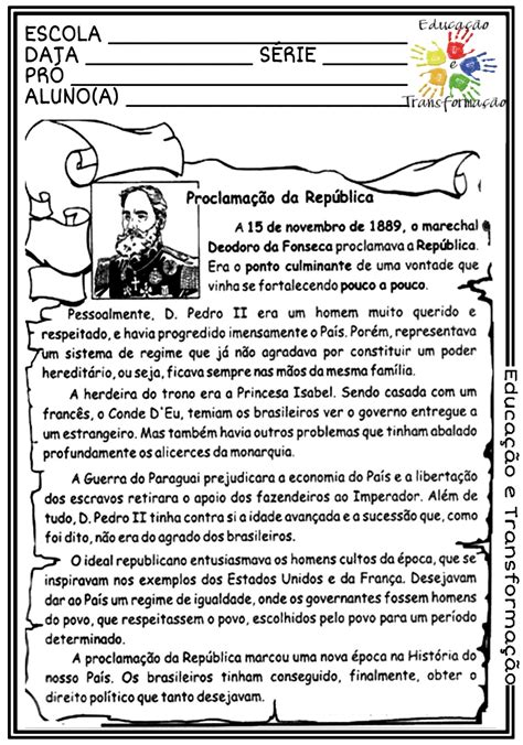Atividade Proclamaçao Da Republica REVOEDUCA