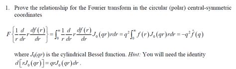 solved prove the relationship for the fourier transform in