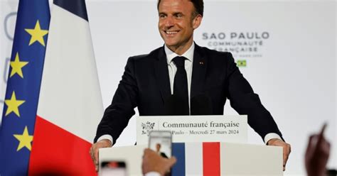 Macron boucle sa visite au Brésil par une étape plus politique