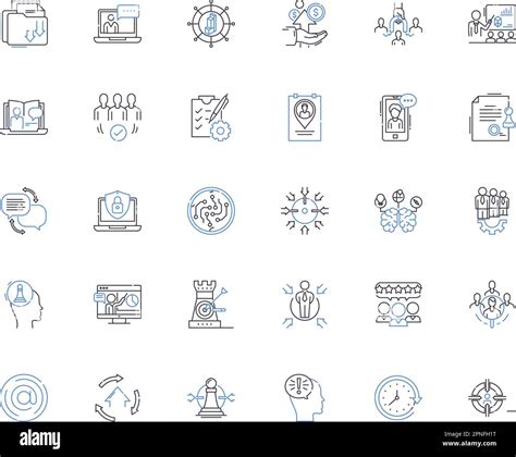 Collaborative Venture Line Icons Collection Partnership Alliance