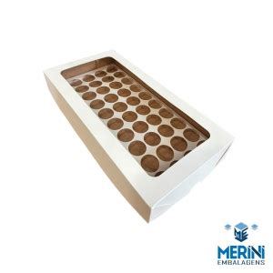 10 UNI CAIXA TRANSPORTE 50 DOCES BERÇO E VISOR BRANCA MERINI