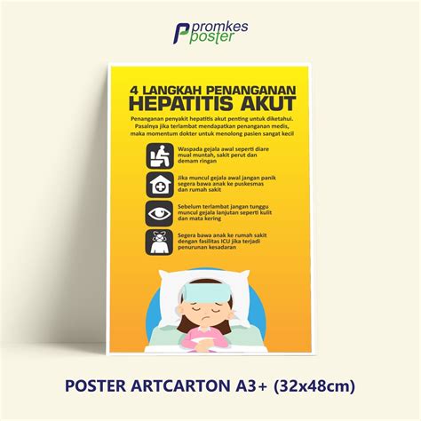 Jual Poster Kesehatan 4 Langkah Penanganan Hepatitis Akut Hepatitis