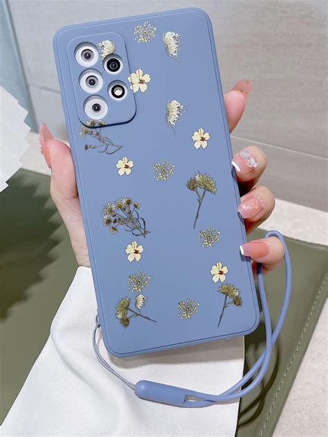 Multicolor Collar TPU Floral Phone Cases Embellished Cell Phones